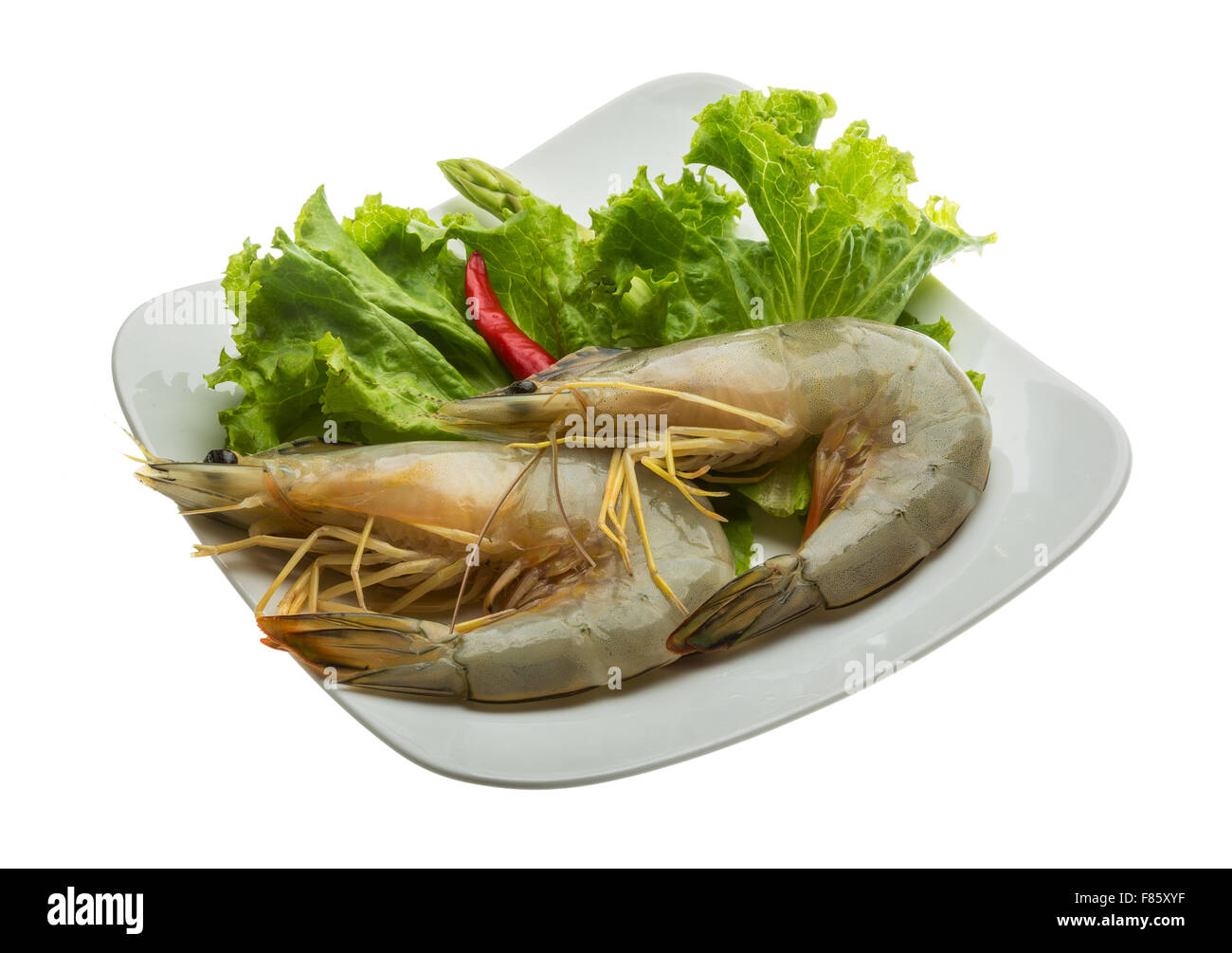 Raw Tiger prawn ready for cooking Stock Photo - Alamy