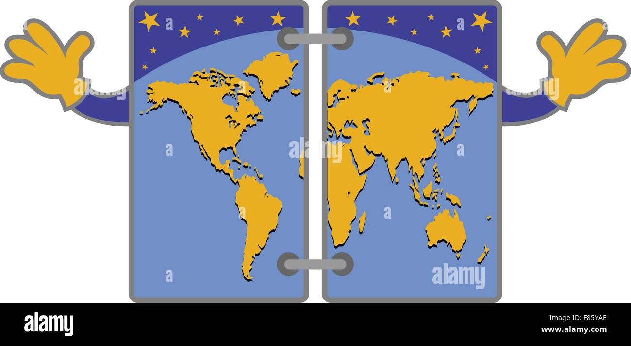 Funny world map illustration Stock Vector Images - Alamy
