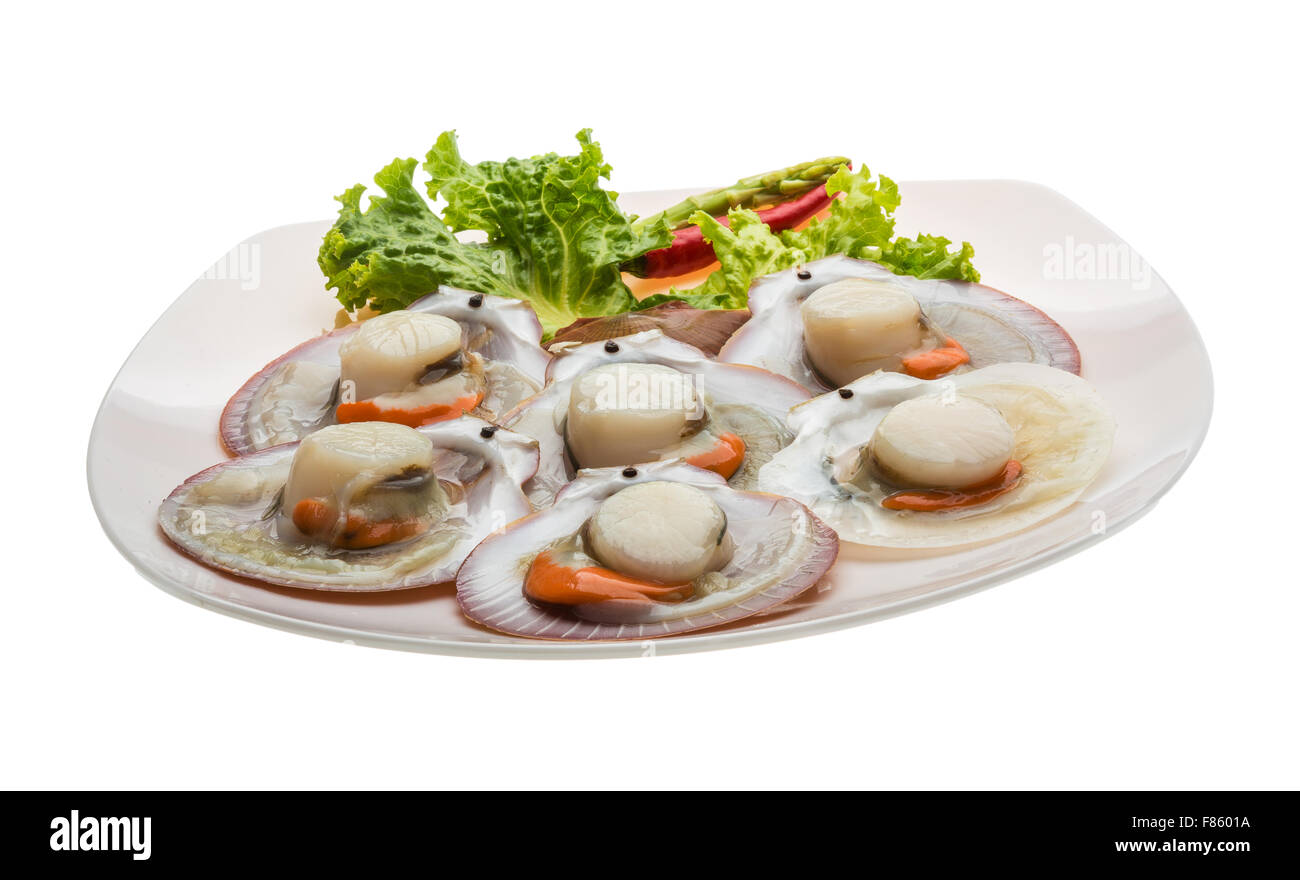 Raw fresh scallop ready for cooking Stock Photo - Alamy
