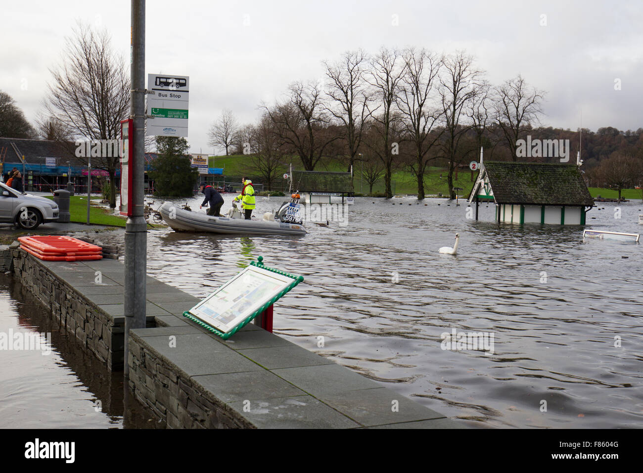Lake Windermere, Cumbria, UK. 6th Dec, 2015. Severe flood. Lake ...