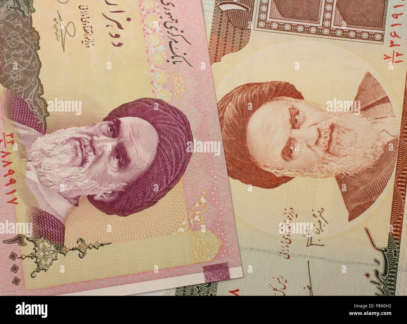 Set of Iranian rials banknotes. Rial is the national currency of Iran ...