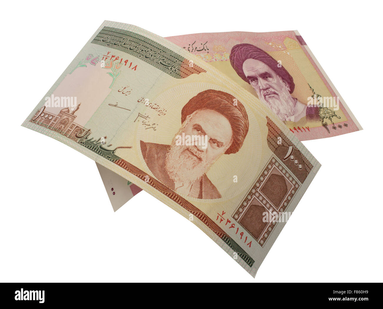 Set of Iranian rials banknotes. Rial is the national currency of Iran ...