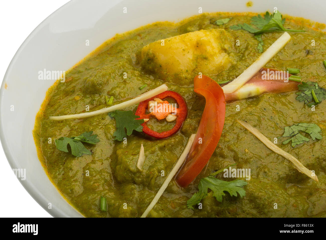 Sag Alu - spinach with potato Indian food Stock Photo - Alamy
