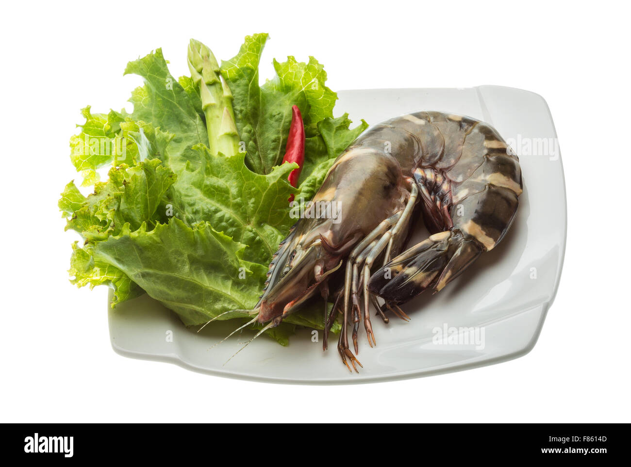 Raw Tiger prawn ready for cooking Stock Photo - Alamy