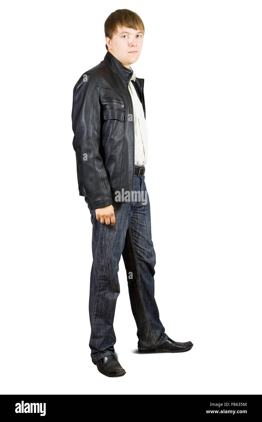 casual man standing isolated over a white background Stock Photo - Alamy