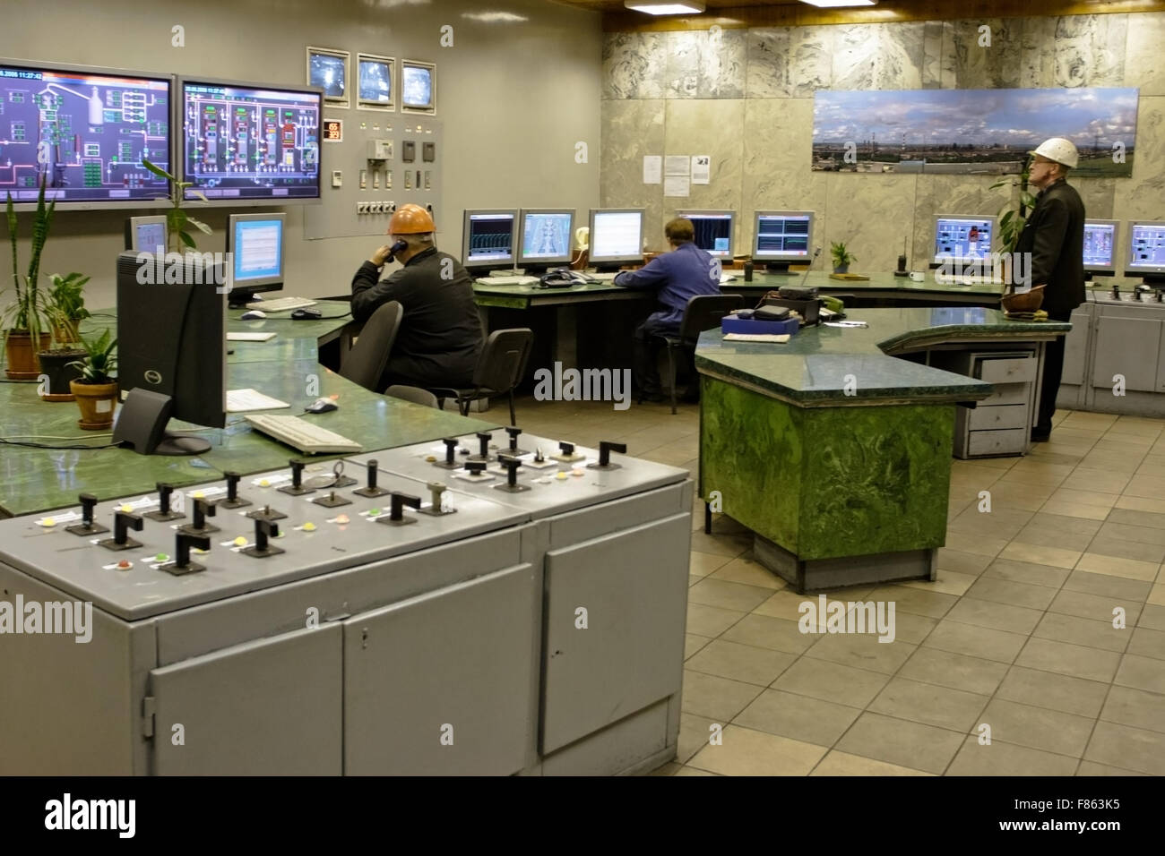 Engineers in the control room Stock Photo - Alamy