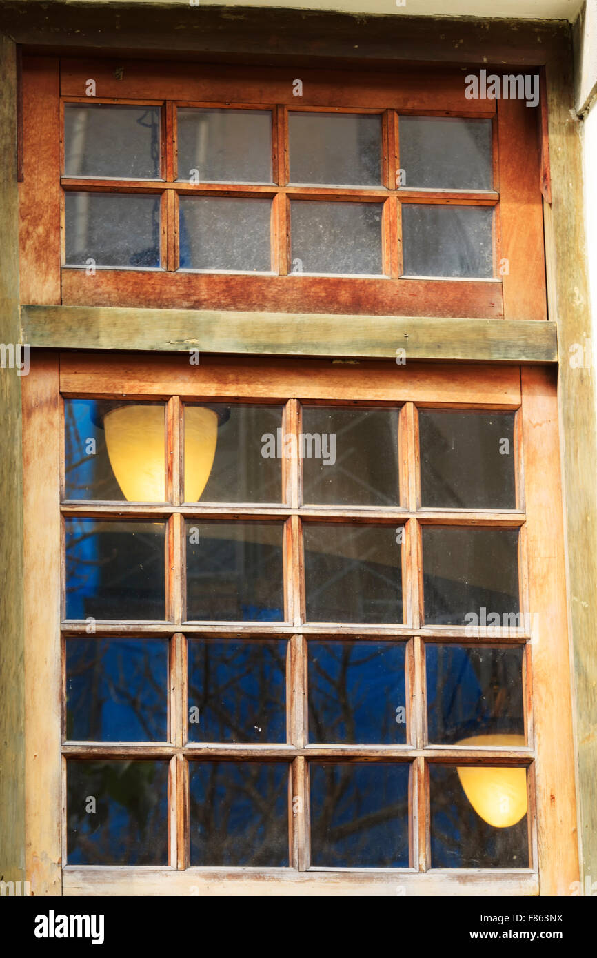 The old window of old wooden house Stock Photo - Alamy
