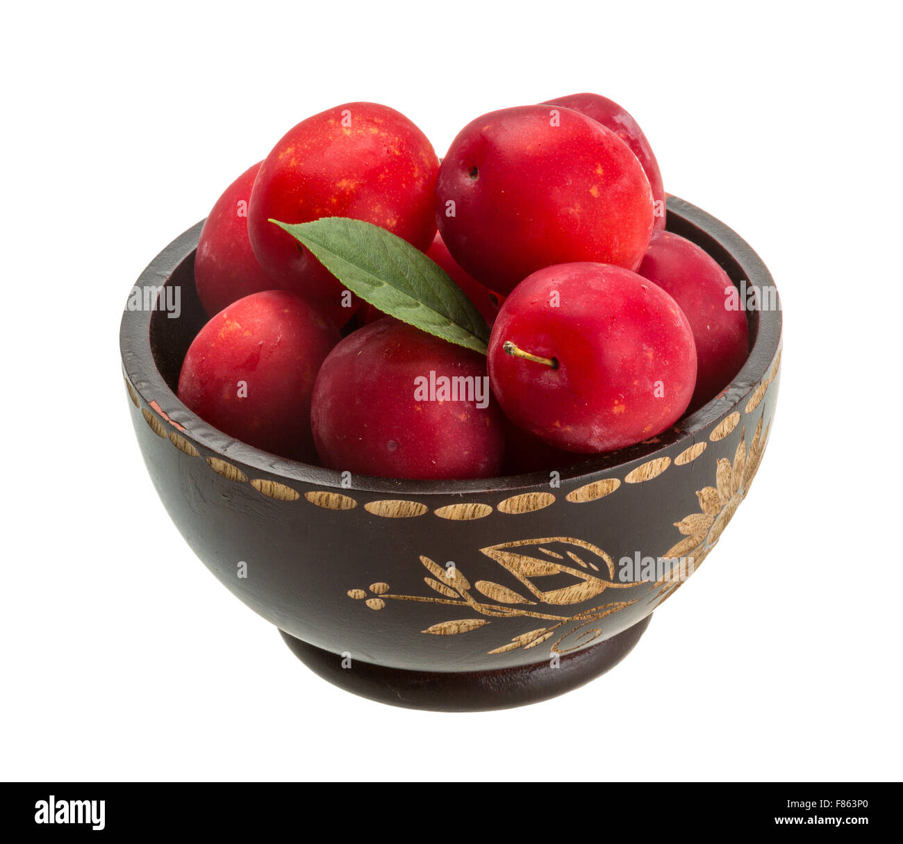 Damson plum isolated on white background Stock Photo - Alamy