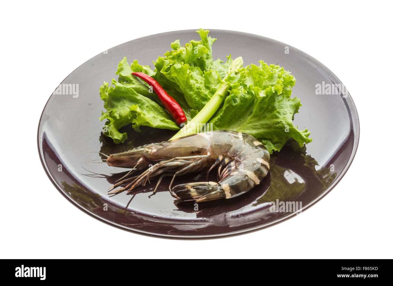 Raw Tiger prawn ready for cooking Stock Photo - Alamy