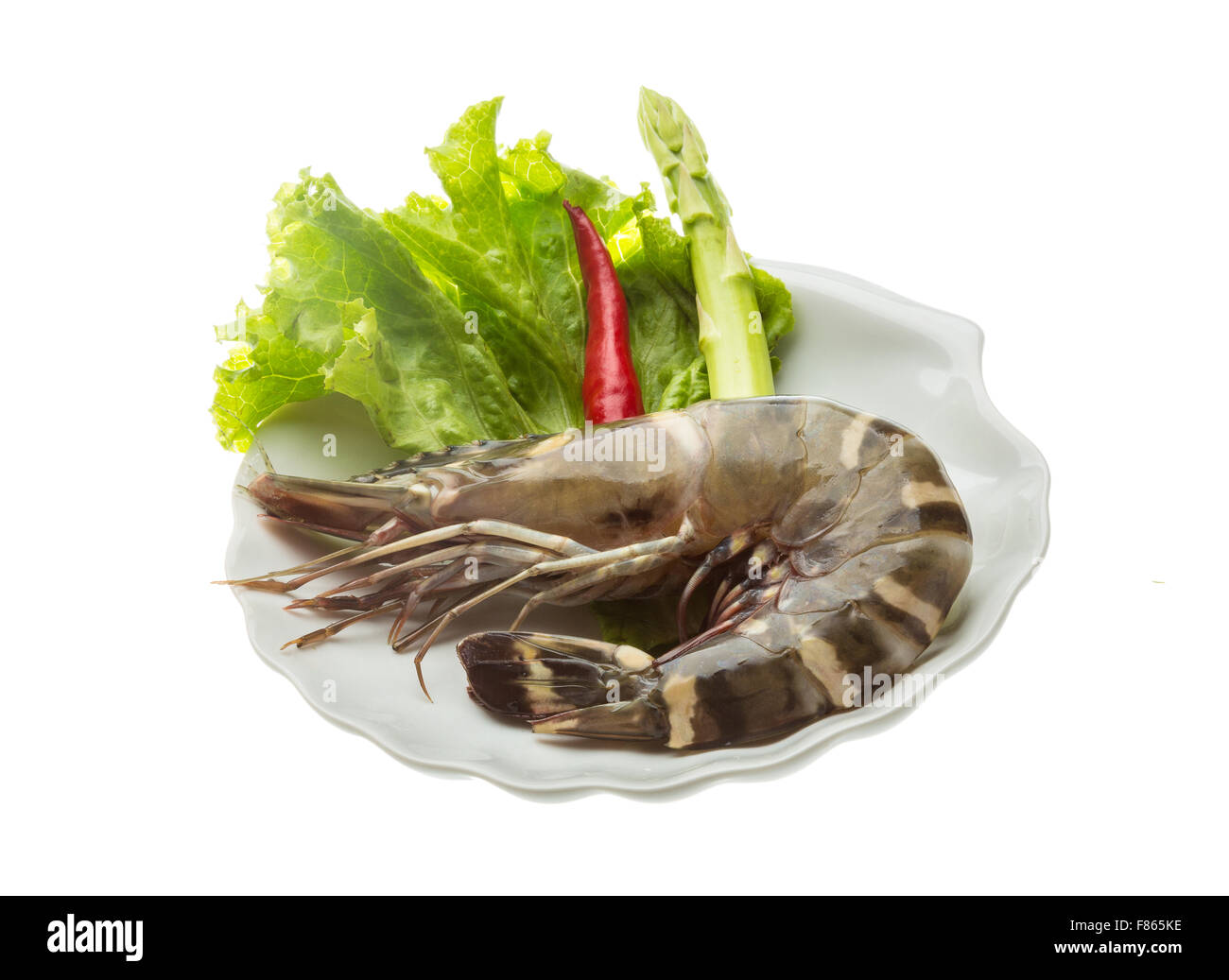 Raw Tiger prawn ready for cooking Stock Photo - Alamy