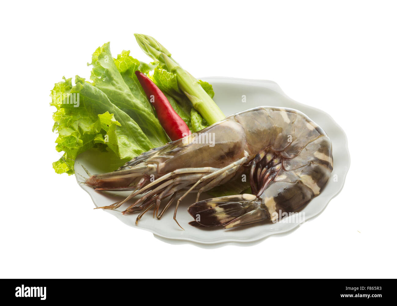 Raw Tiger prawn ready for cooking Stock Photo - Alamy