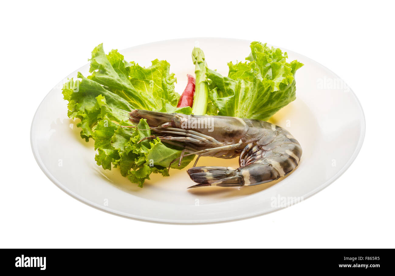 Raw Tiger prawn ready for cooking Stock Photo - Alamy