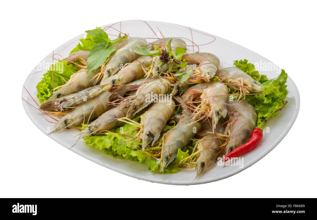 Raw tiger shrimps isolated on white background Stock Photo - Alamy