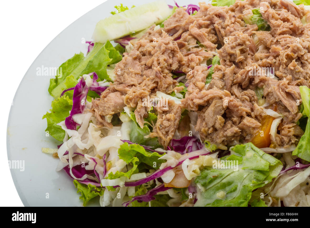 Tuna salad with cabbage and cucumber Stock Photo - Alamy