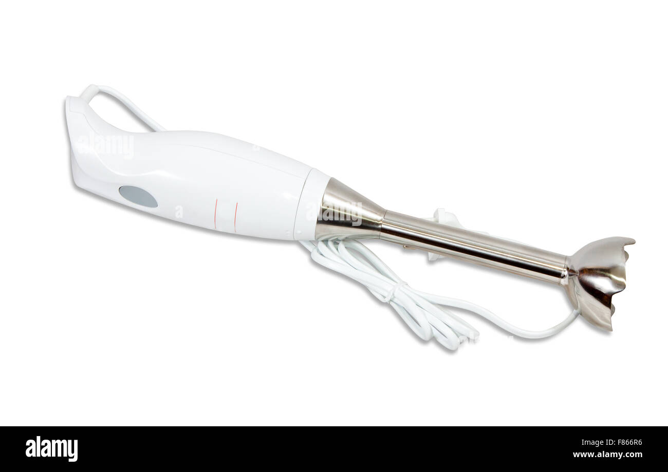 Electric hand blender. isolated white background with clipping path ...