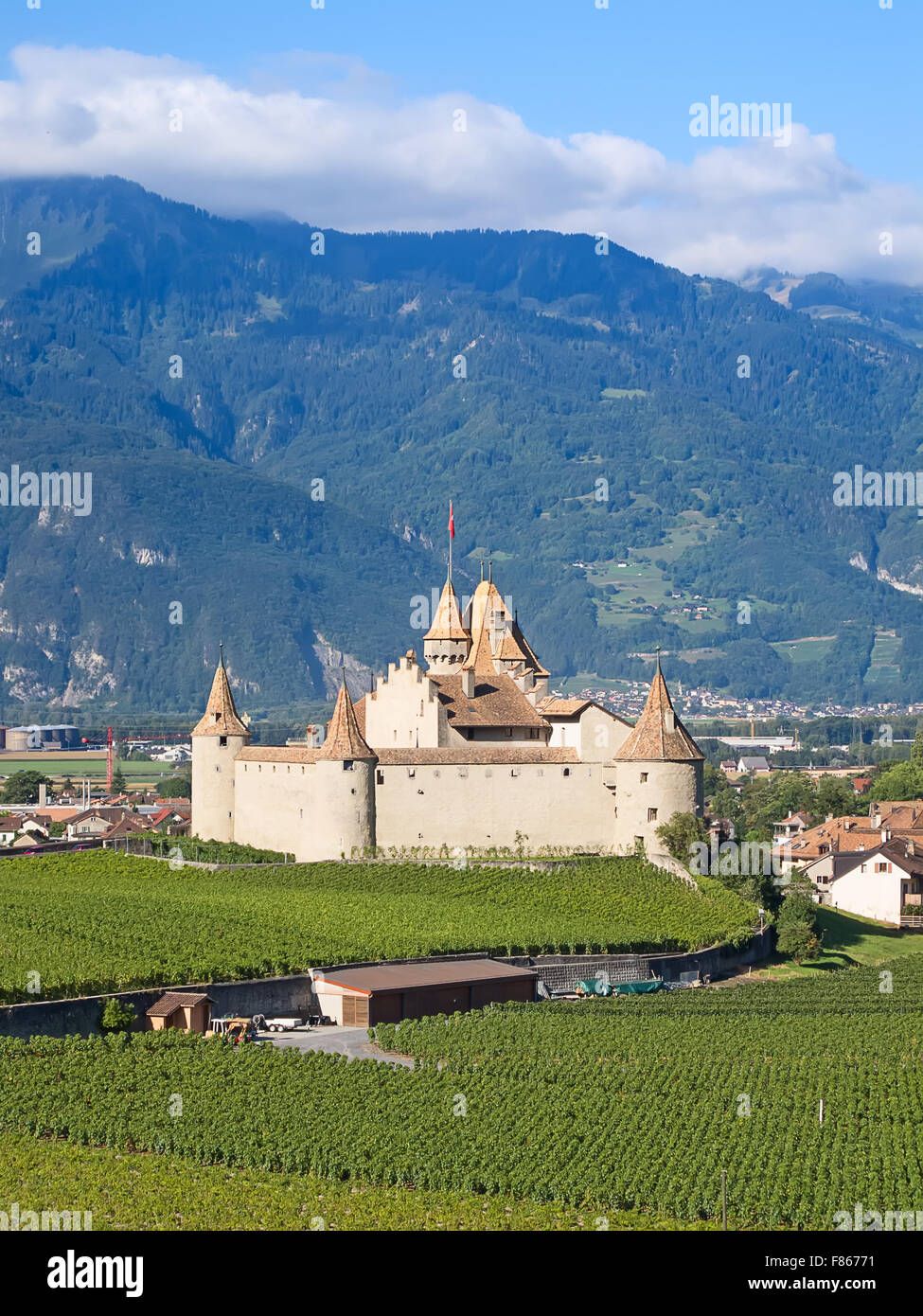 Famous castle Chateau d'Aigle in canton Vaud, Switzerland Stock Photo ...