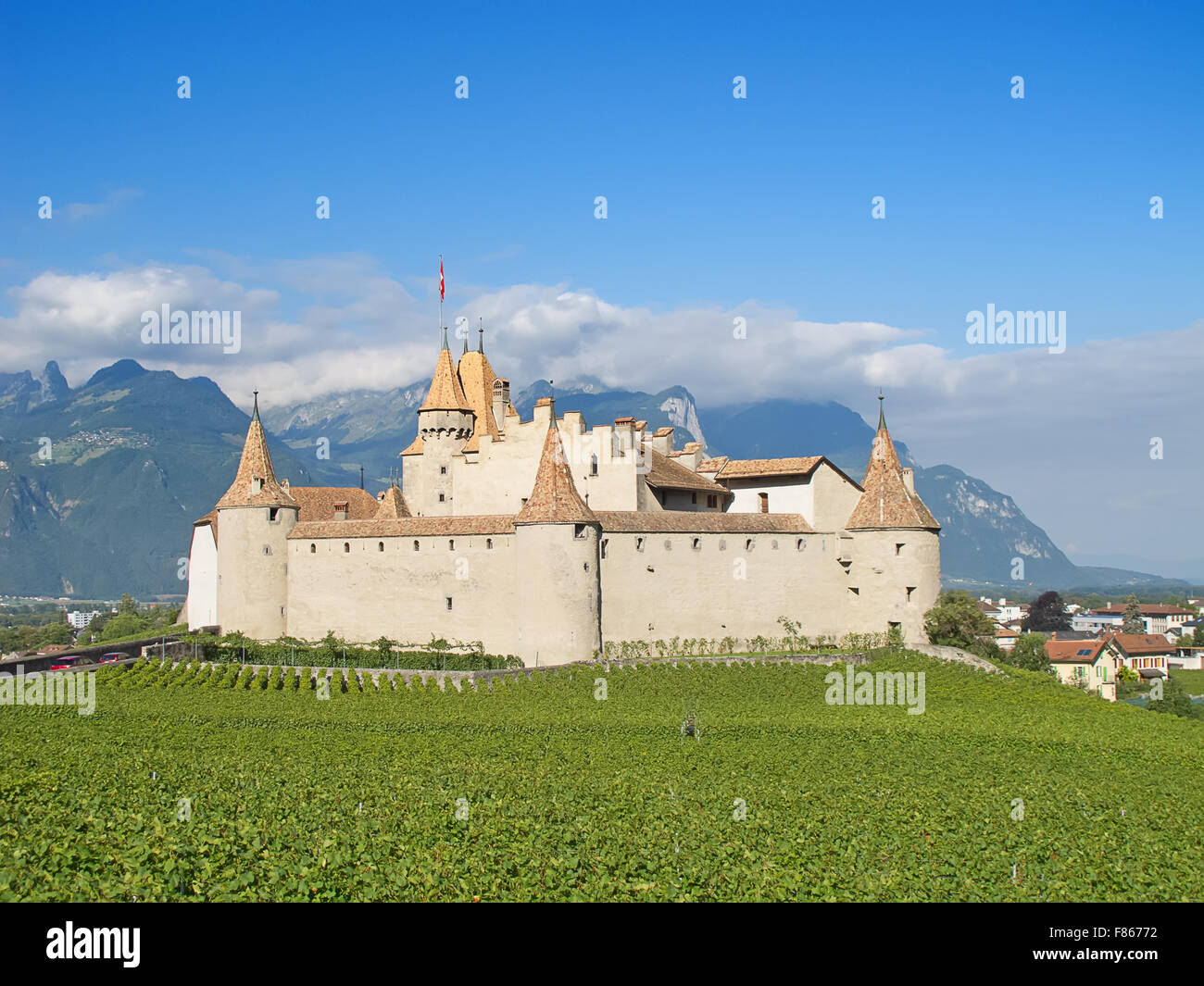 Famous castle Chateau d'Aigle in canton Vaud, Switzerland Stock Photo ...