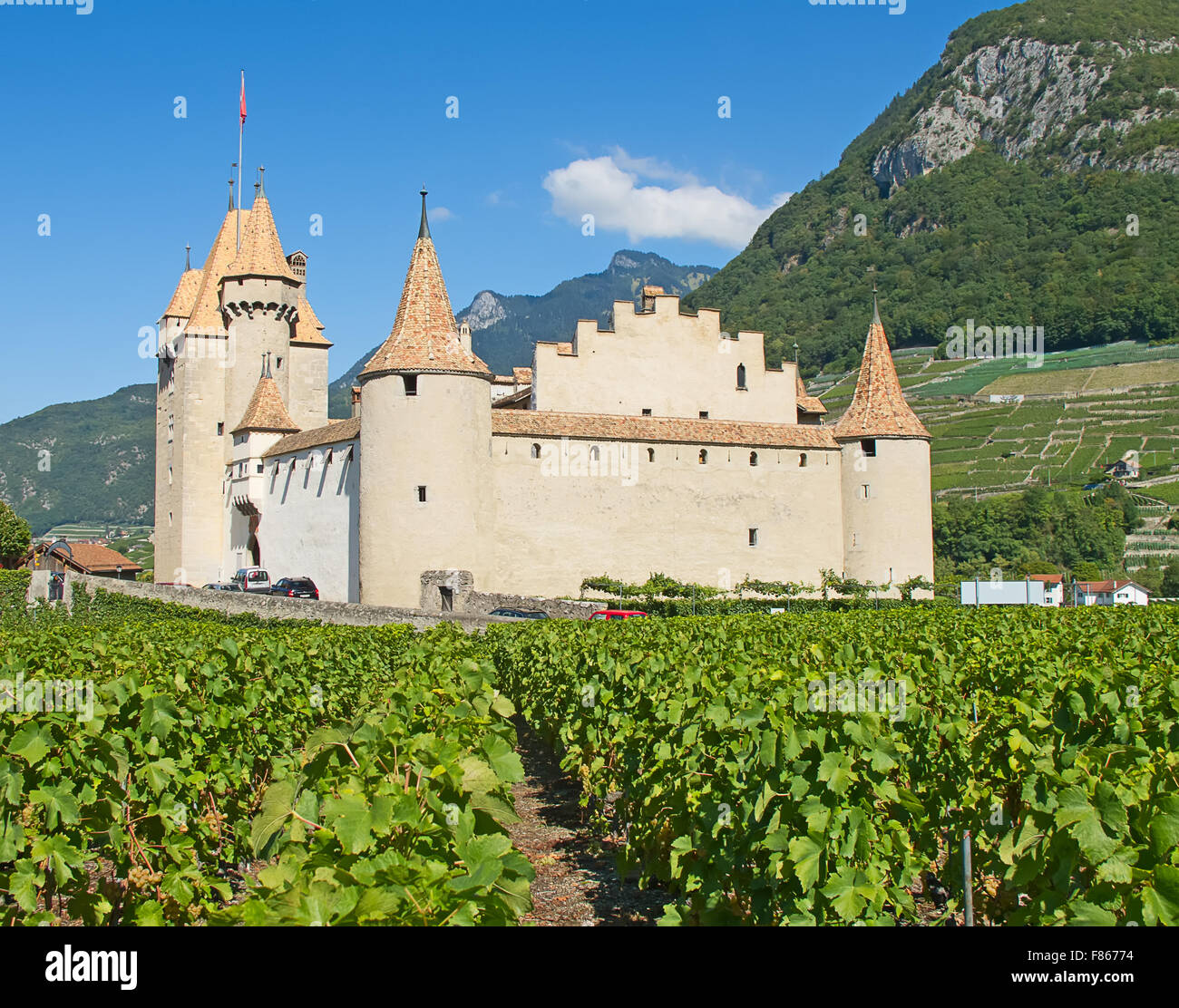 Famous castle Chateau d'Aigle in canton Vaud, Switzerland Stock Photo ...