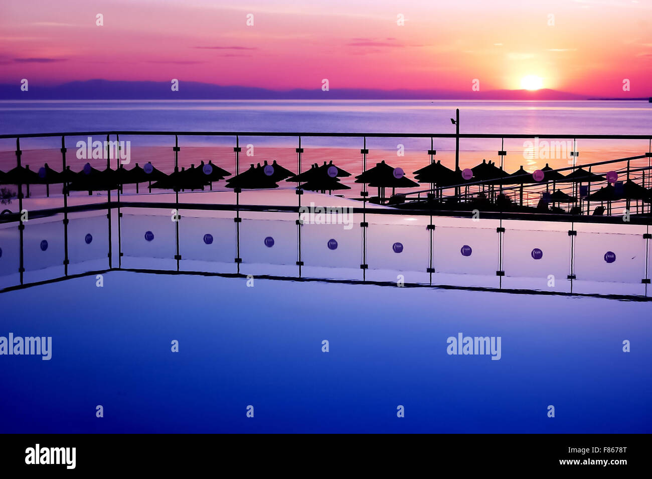 Landscape with blue sea and breaking dawn in Greece Stock Photo - Alamy