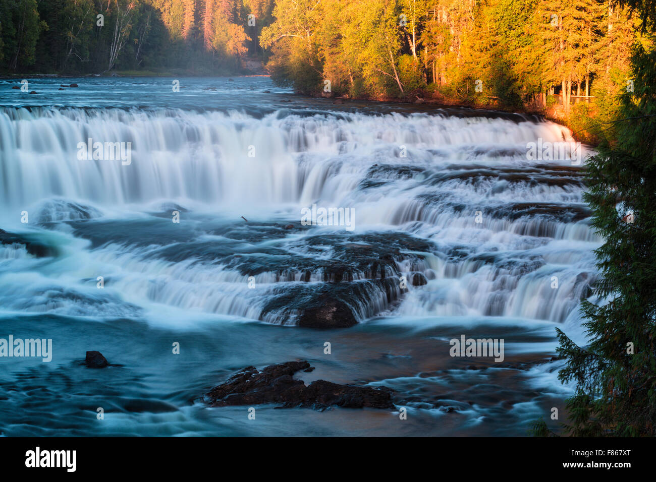 Waterfall, Dawson falls, Wells Gray Provincial Park, British Columbia ...