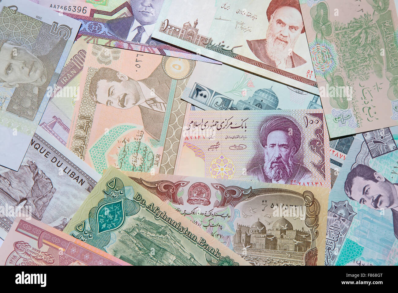 Variety of Middle East banknotes Stock Photo - Alamy