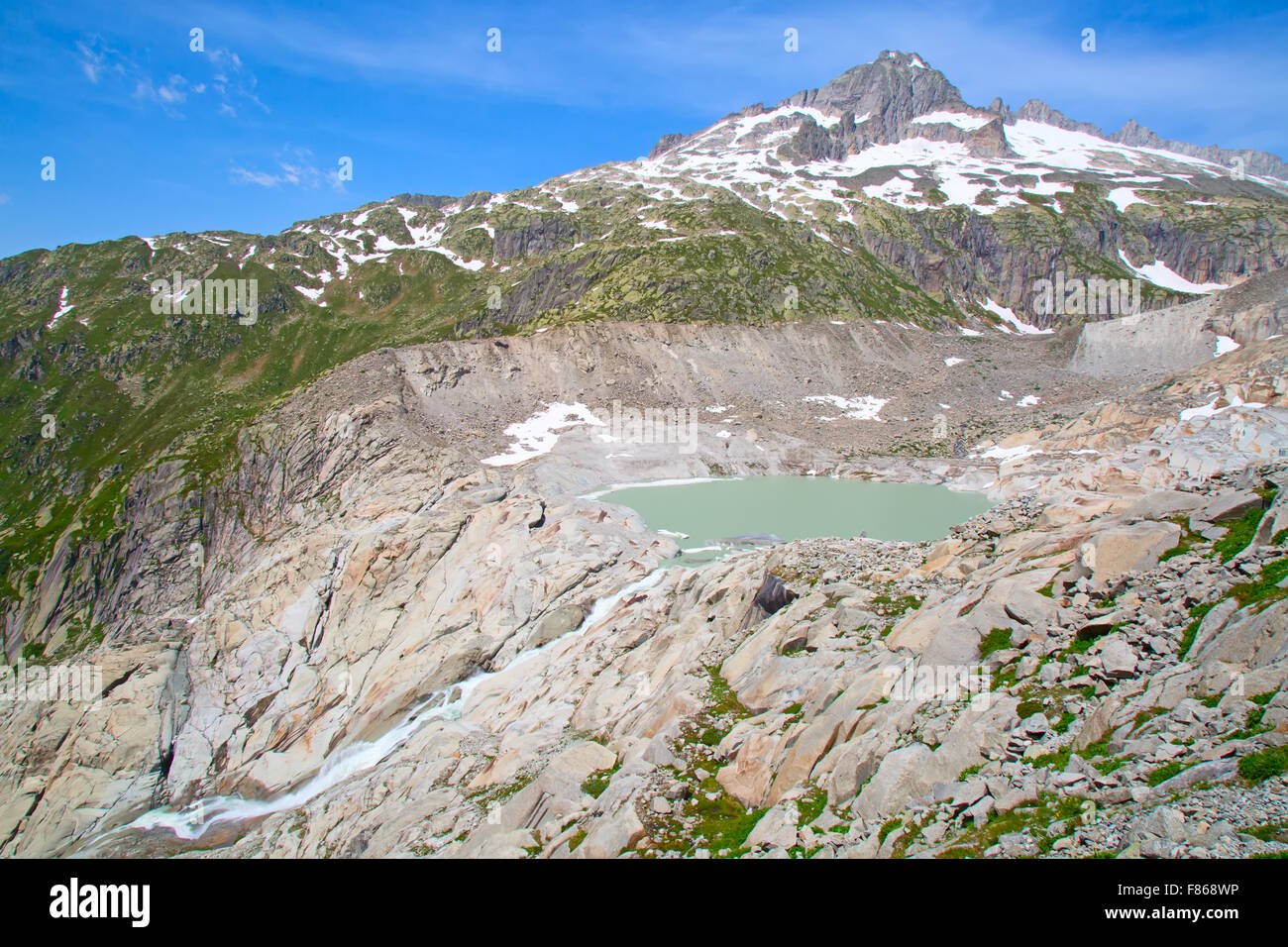 Rhone glacier, source of Rhone river Stock Photo - Alamy