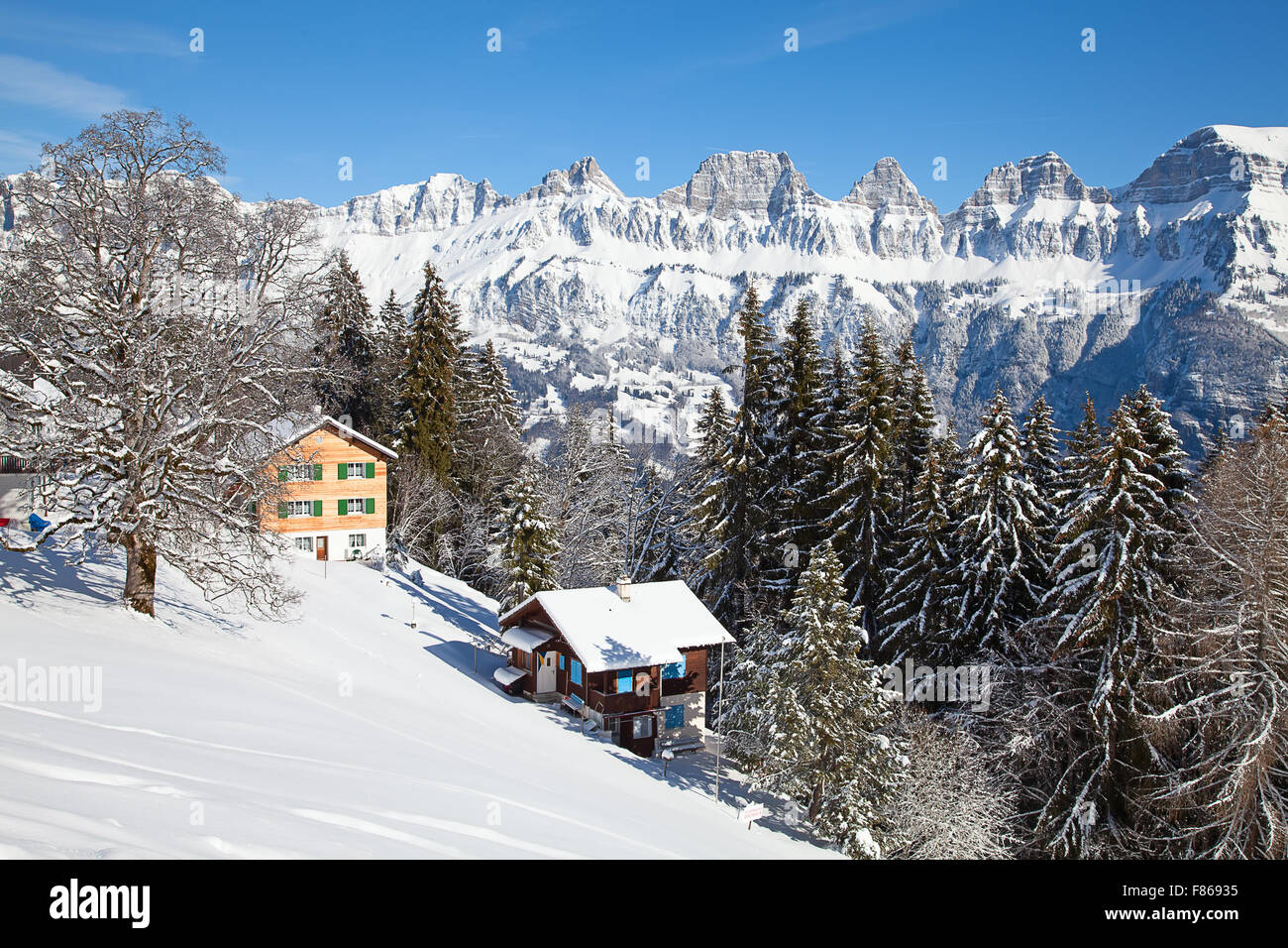 Winter in the swiss alps, Switzerland Stock Photo - Alamy