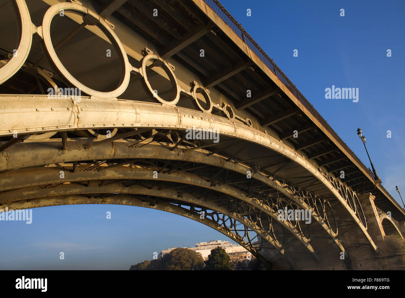 Isabel II bridge or Triana bridge. Guadalquivir river. Seville ...