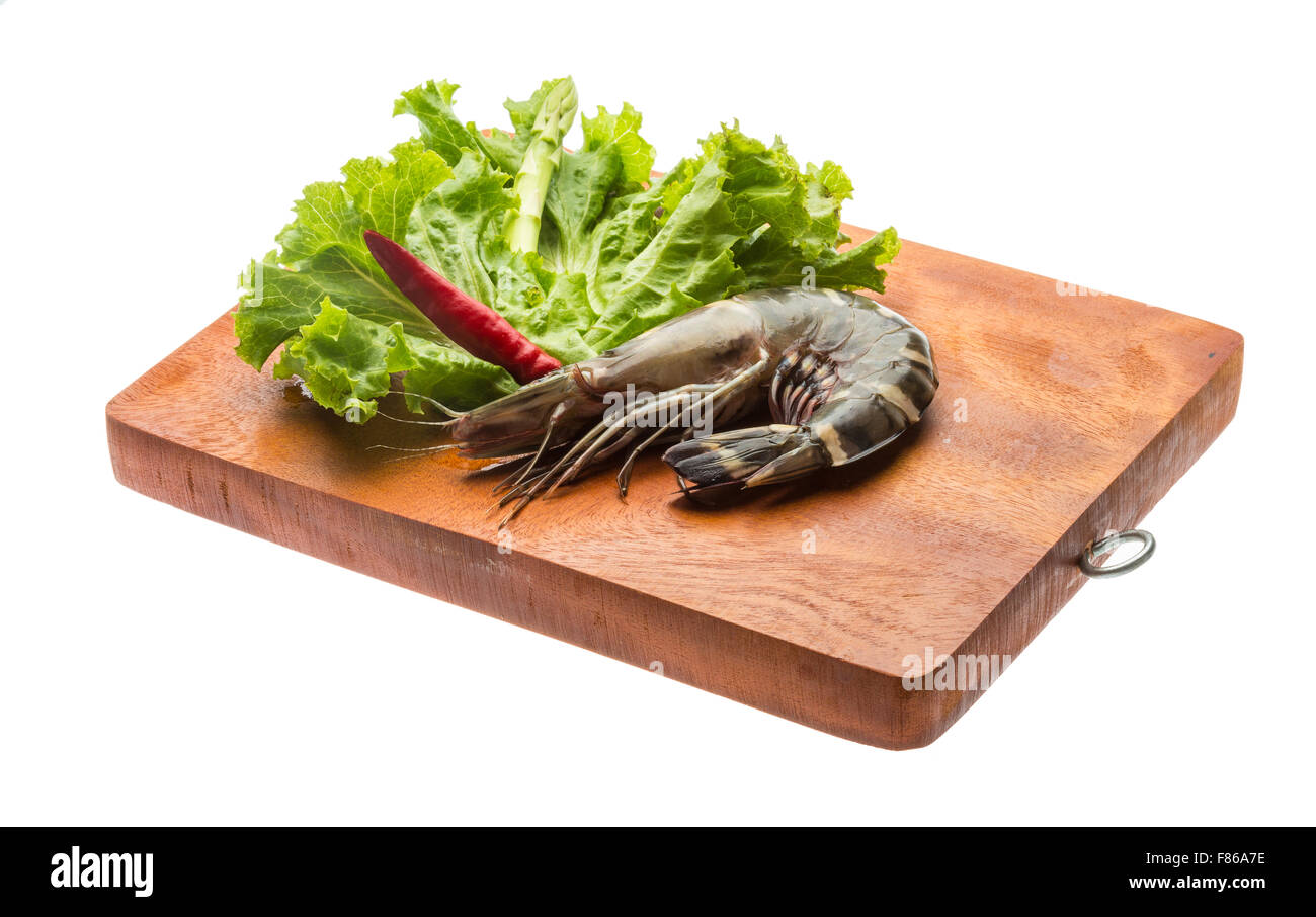 Raw Tiger prawn ready for cooking Stock Photo - Alamy