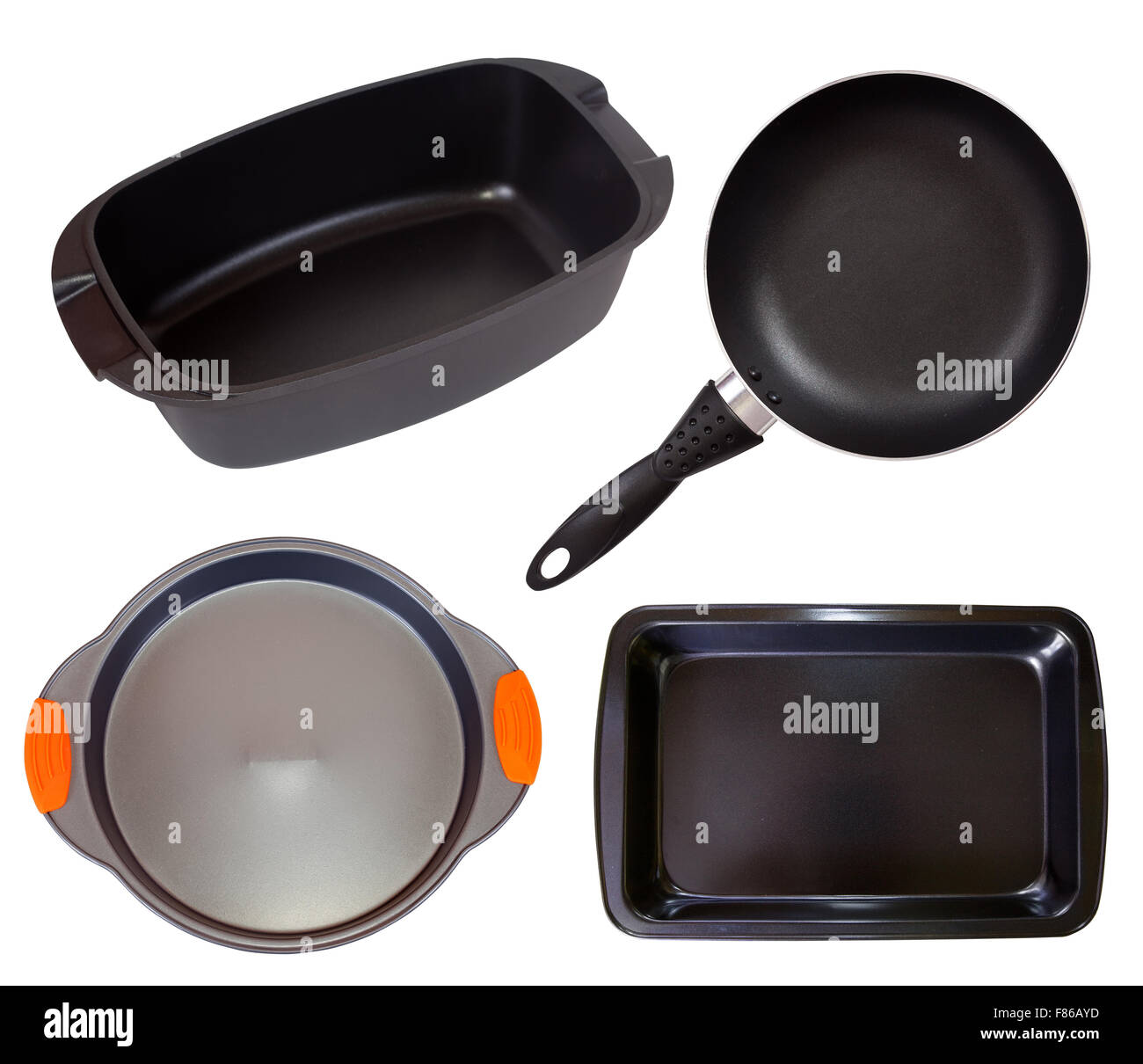 Set of cook pan. Isolated on white background with clipping path Stock ...