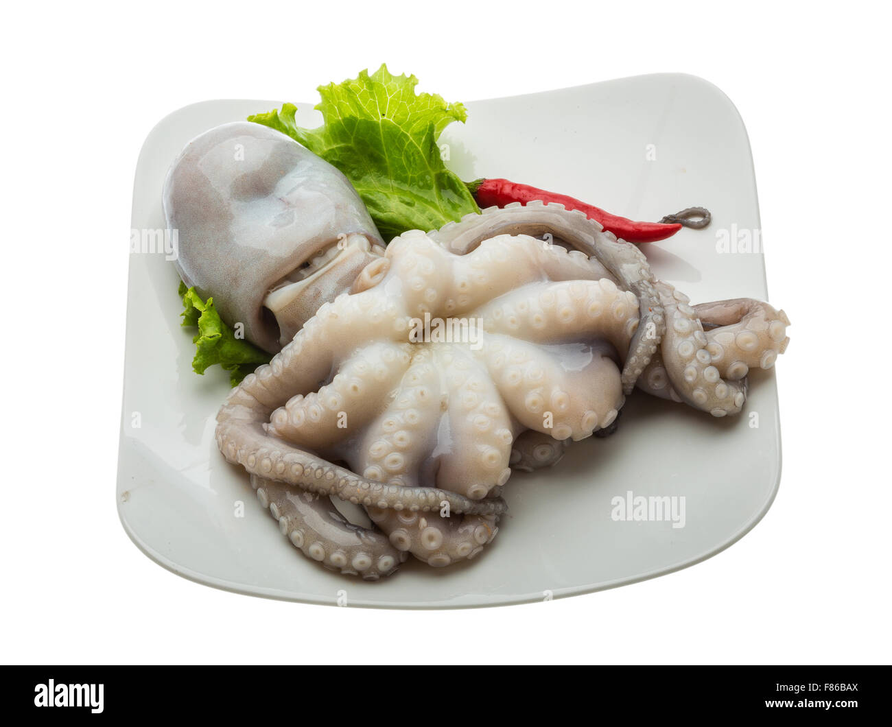 Raw octopus ready for cooking Stock Photo - Alamy