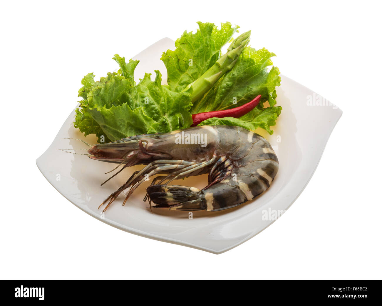 Raw Tiger prawn ready for cooking Stock Photo - Alamy
