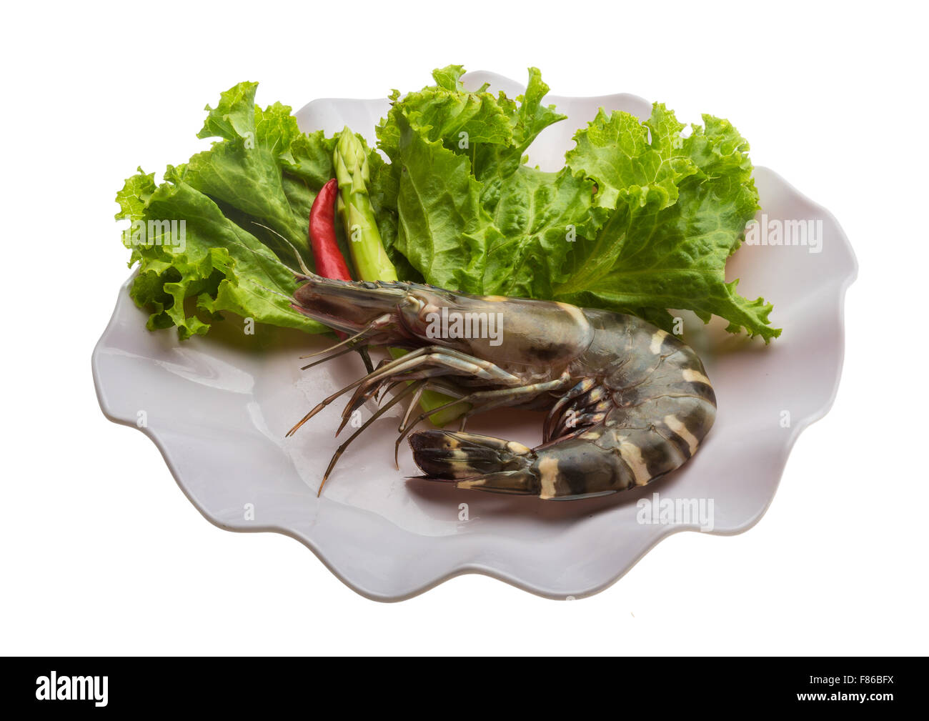 Raw Tiger prawn ready for cooking Stock Photo - Alamy