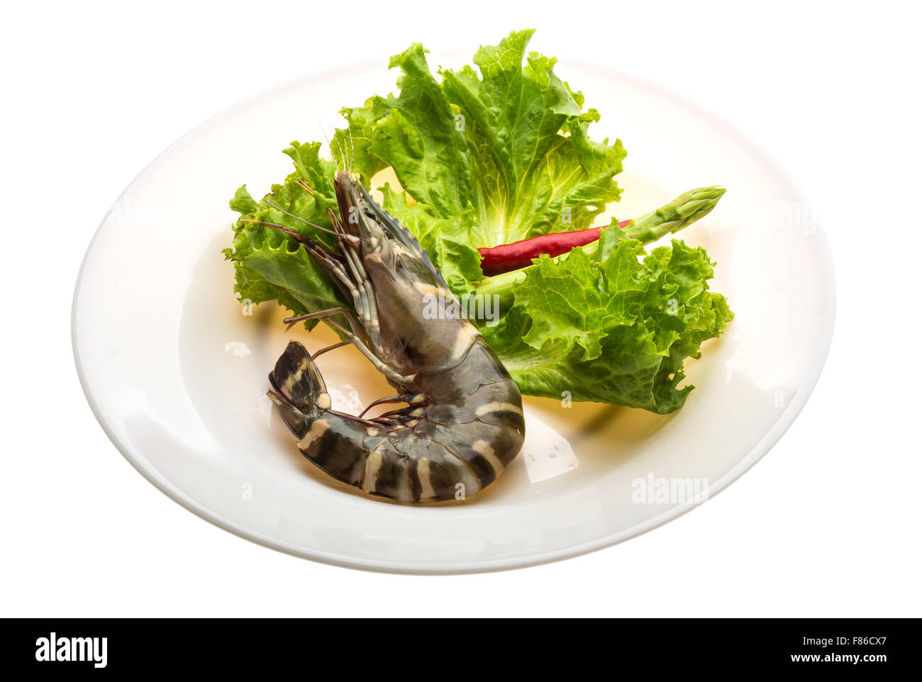 Raw Tiger prawn ready for cooking Stock Photo - Alamy