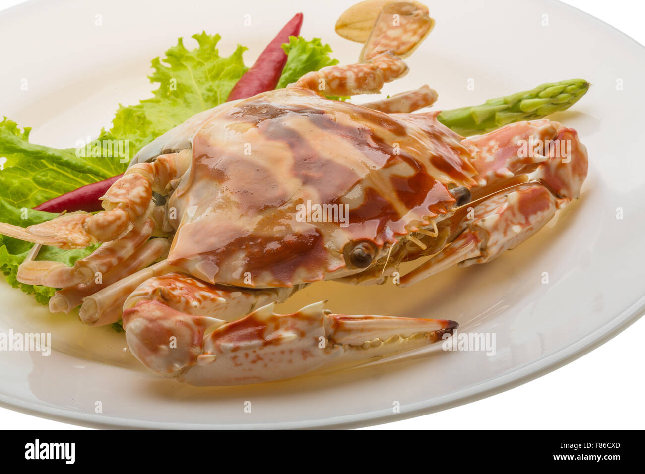 Red crab isolated on white Stock Photo - Alamy