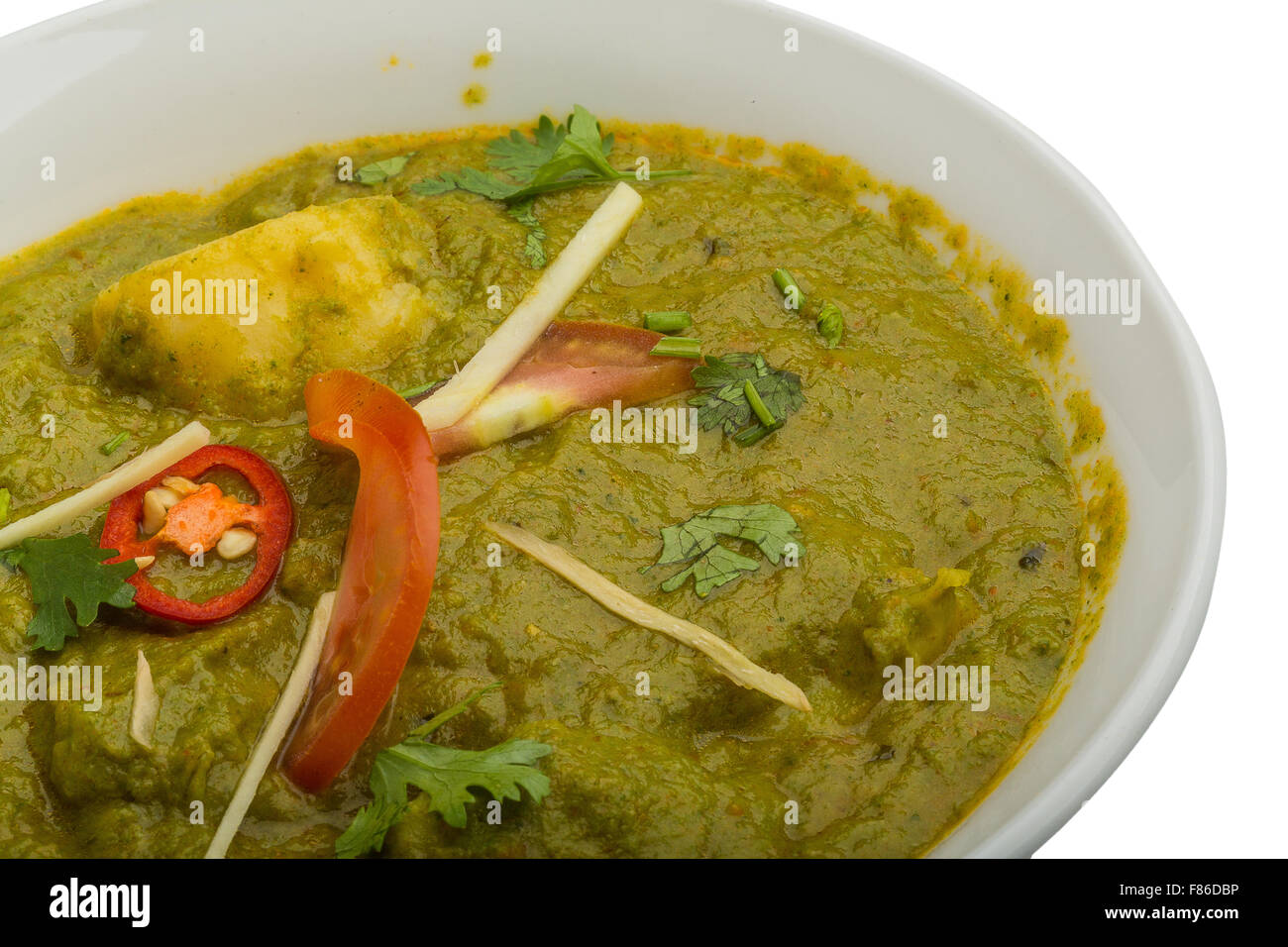 Sag Alu - spinach with potato Indian food Stock Photo - Alamy