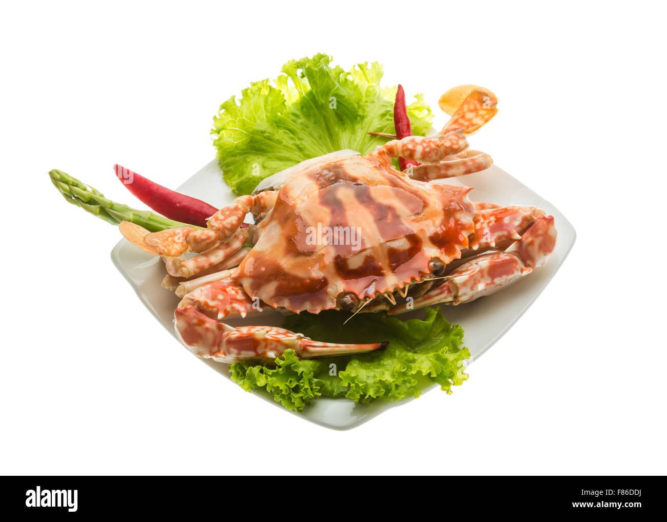 Red crab isolated on white Stock Photo - Alamy