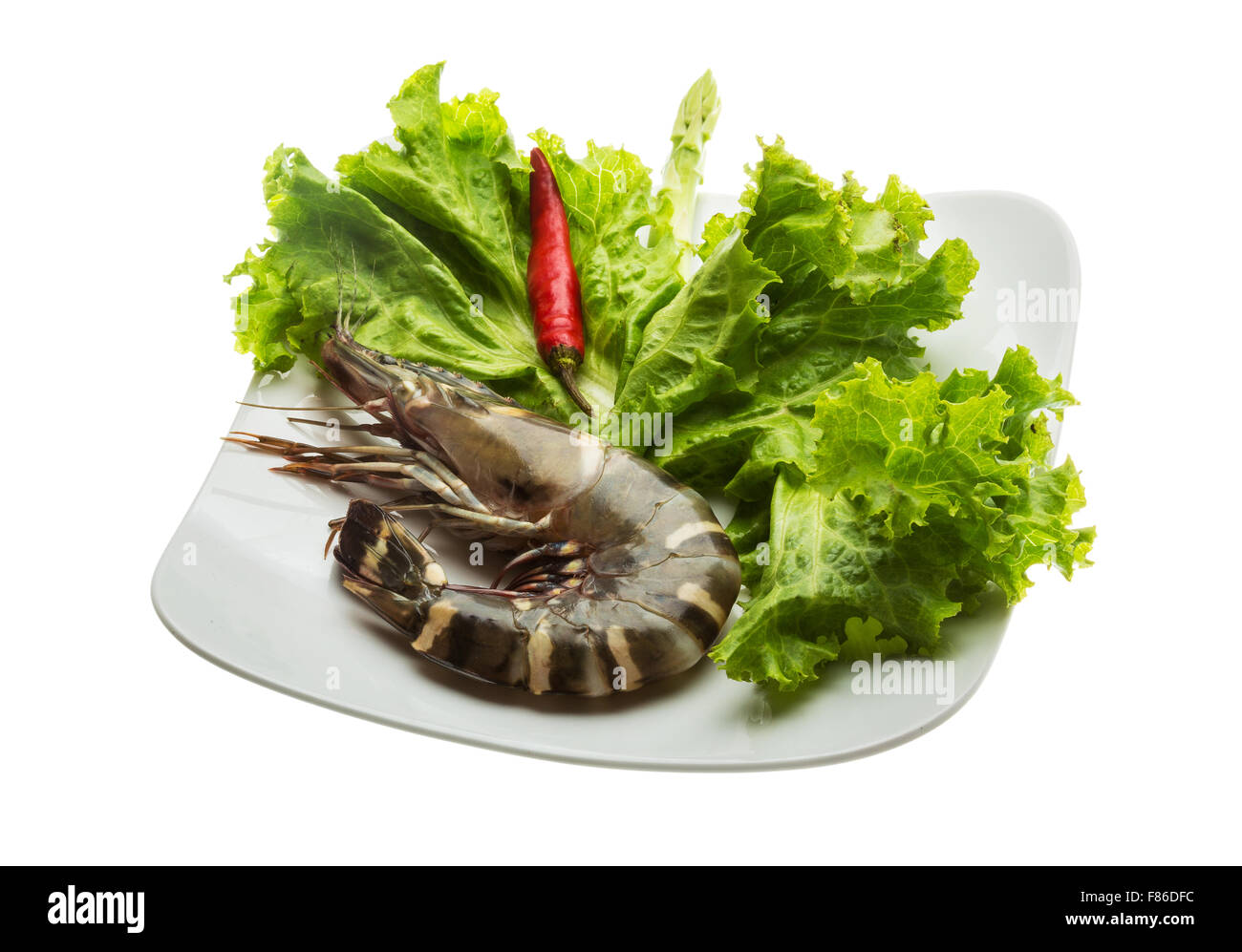 Raw Tiger prawn ready for cooking Stock Photo - Alamy