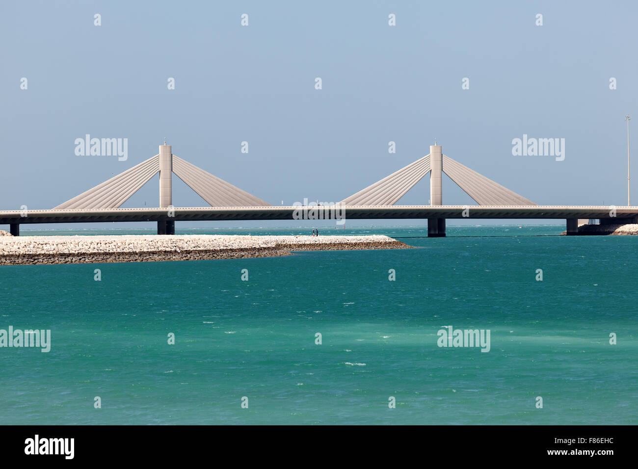 Sheikh Isa Bin Salman Causeway Bridge in Manama, Bahrain Stock Photo ...