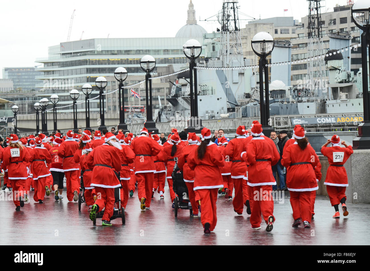 Santa in the City is one of London's newest Christmas Santa Runs with ...
