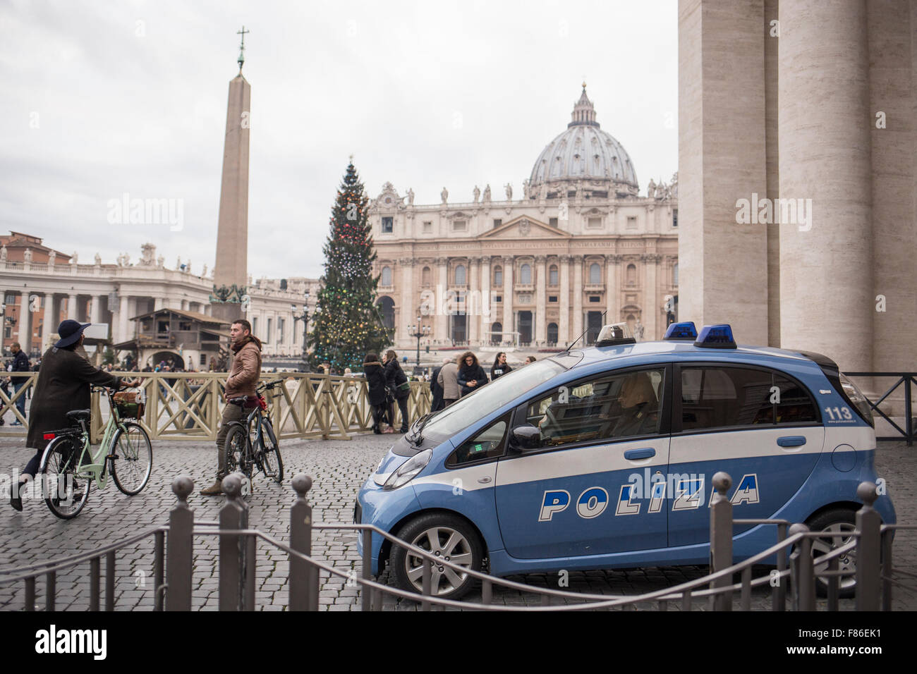 Vatican City, The Vatican. 06th Dec, 2015. Police's electric car for ...
