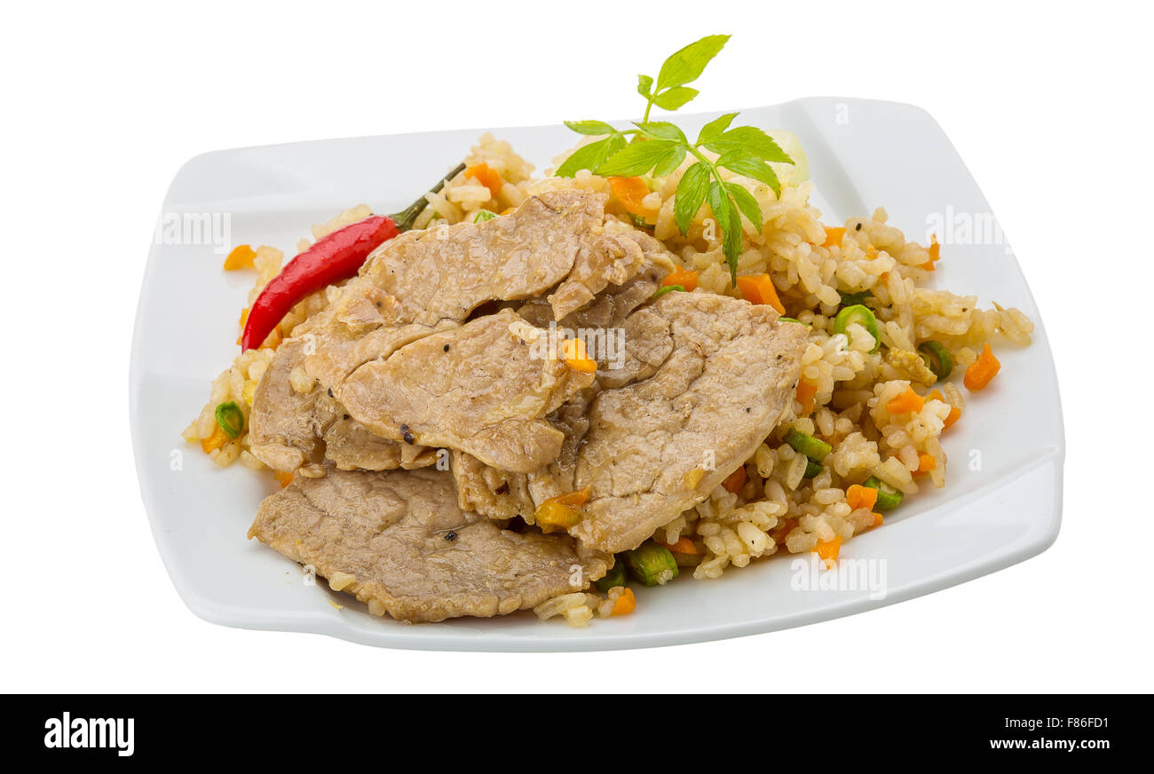 Fried rice with pork - asian traditional food Stock Photo - Alamy
