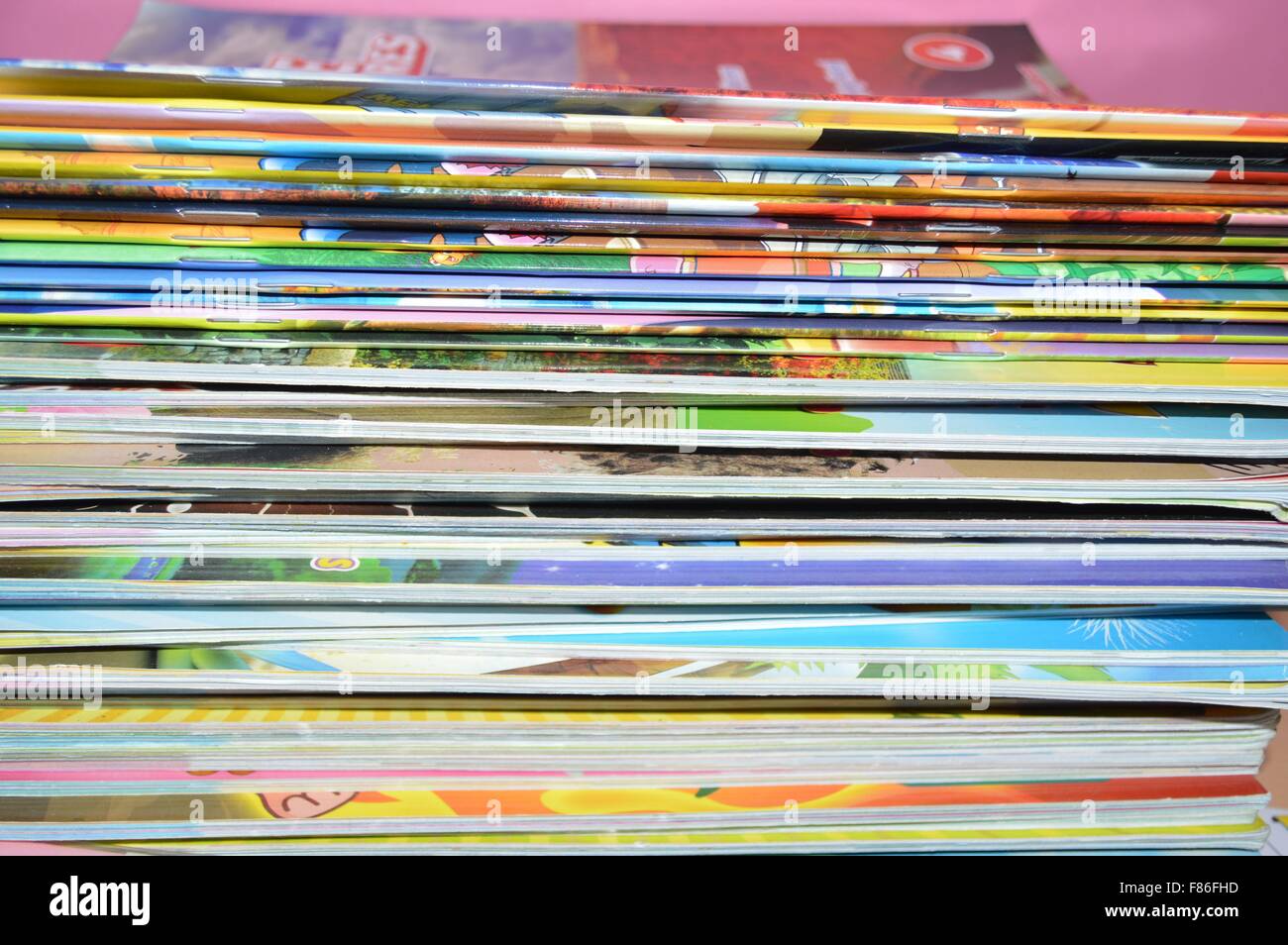 A bunch of school books Stock Photo - Alamy