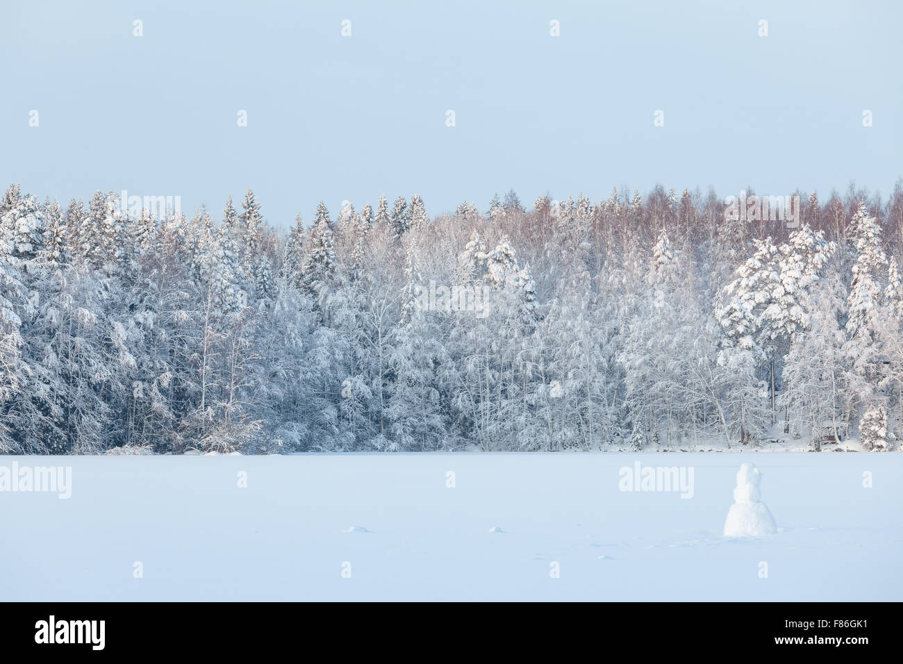 Winter lake scenery in finland Stock Photo - Alamy