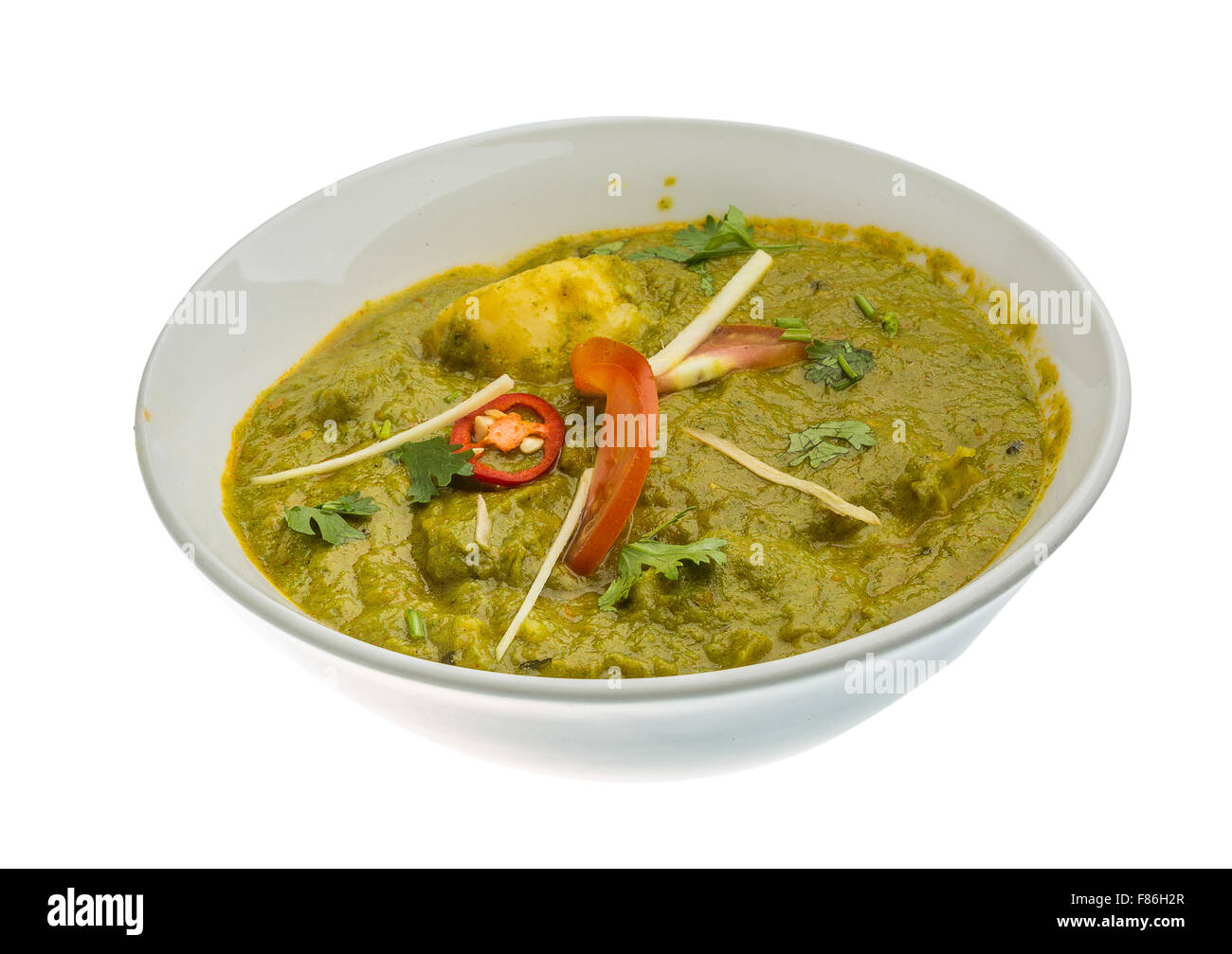 Sag Alu - spinach with potato Indian food Stock Photo - Alamy