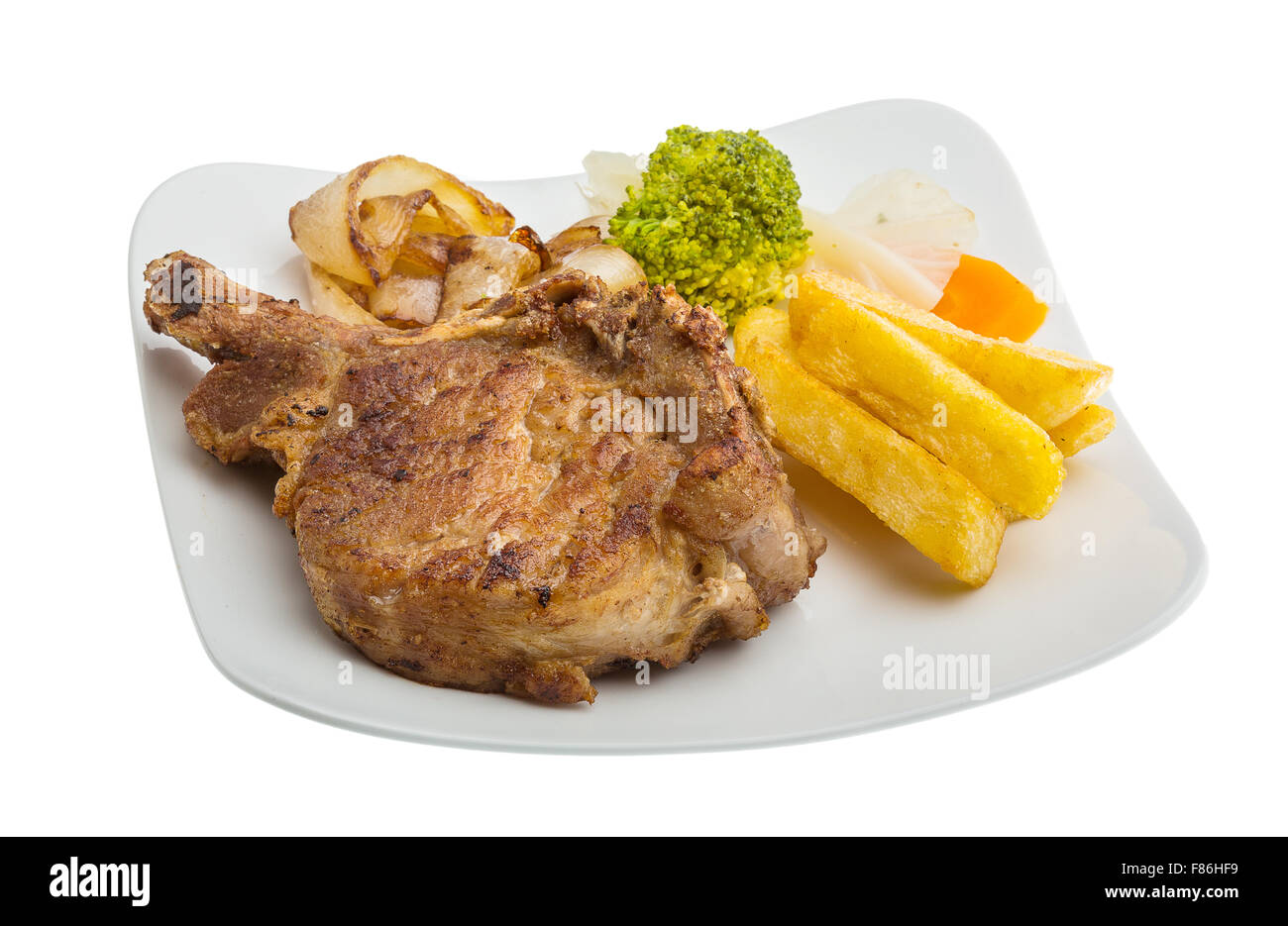 T-bone fresh hot pork steak Stock Photo - Alamy