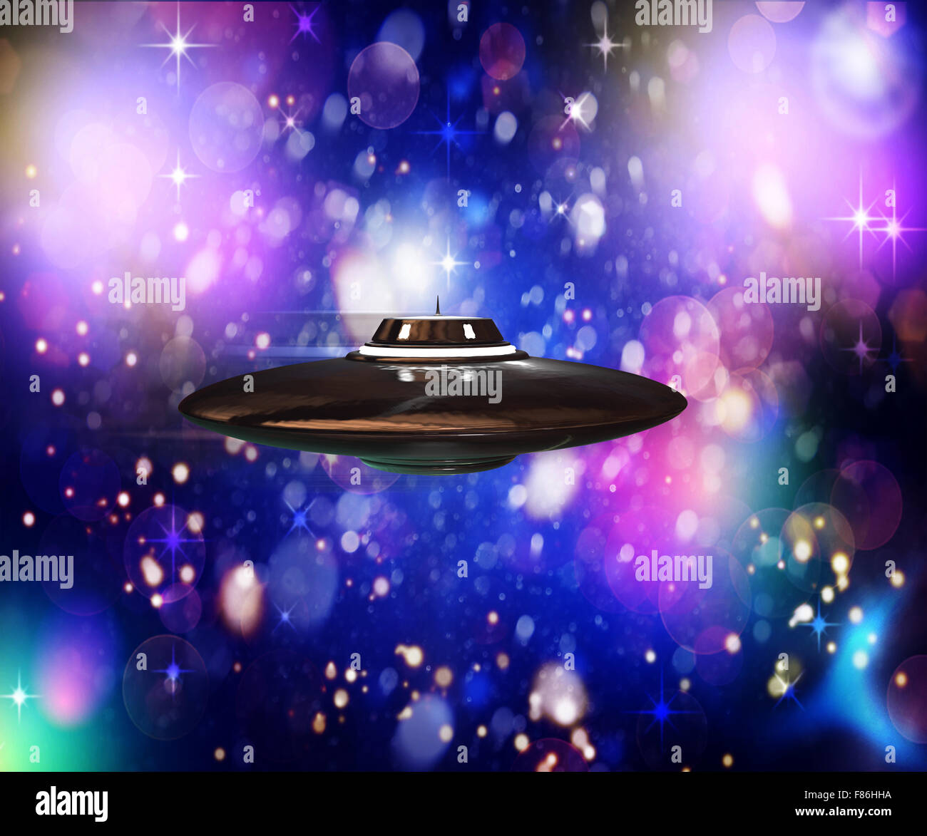 unidentified flying object flying in hyperspace Stock Photo - Alamy
