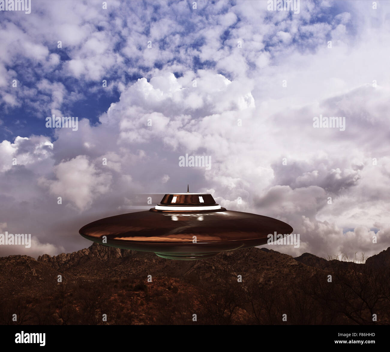 unidentified flying object flying in the sky Stock Photo - Alamy