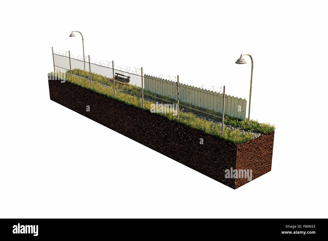 country road section isolated on white background Stock Photo - Alamy