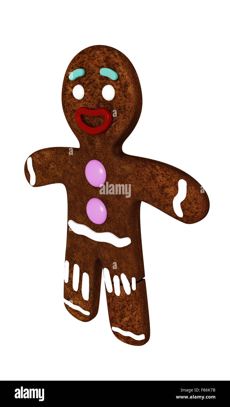 gingerbread man isolated on white background Stock Photo - Alamy